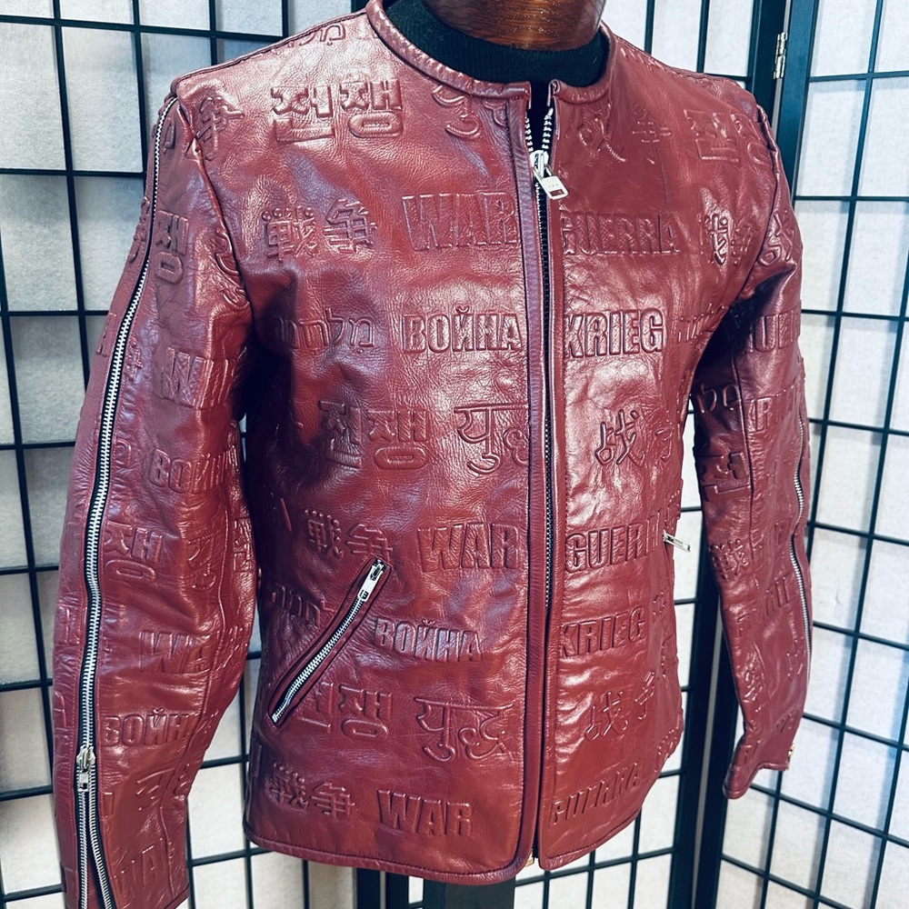 Sociex Studios “War” Maroon Leather Jacket - Gem